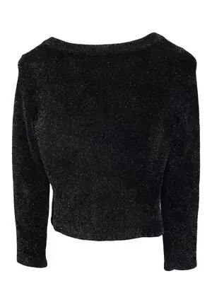 Alaïa Scoop Neck Long Sleeve Sweater - Black