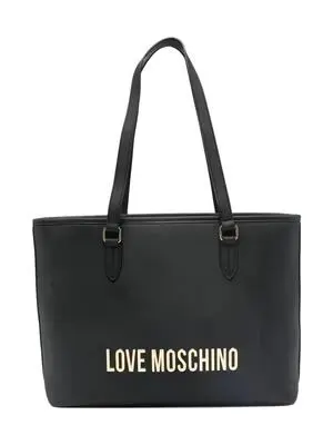 Moschino Logo-Plaque Top Handle Bag Black