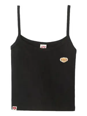 A BATHING APE Ribbed Patch Camisole Top - Black
