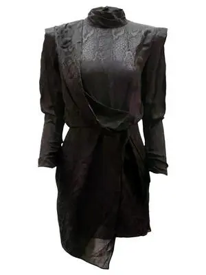 Dundas Jacquard Mini Dress - Black