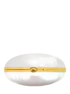 Oscar De La Renta Heart Ballon Chain Clutch Bag - Neutrals