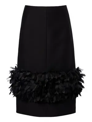 TOTEME Petal Wool And Silk Pencil Skirt - Black