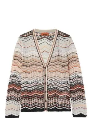 Missoni Sequin-embellished Striped Metallic Crochet-knit Cardigan - Multi