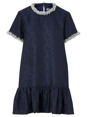 Simkhai Alison Embellished Jacquard Mini Dress - Blue