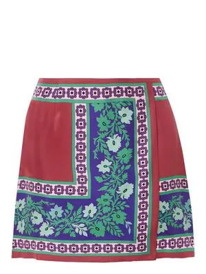 La DoubleJ Foulard Printed Silk Mini Skirt - Multi