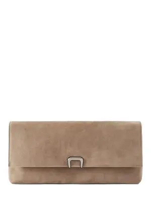 BRUNELLO CUCINELLI Brunello Cucinelli Suede Clutch With Silver-Tone Clasp