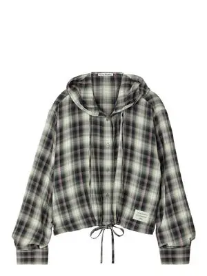 Acne Studios Checked Woven Hooded Shirt - Multi