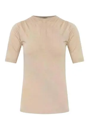 Fabiana Filippi Short-sleeve Knit Top With Ribbed Detailing - Neutrals