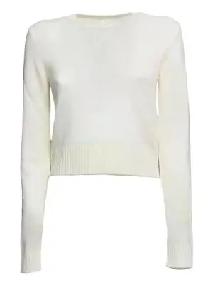JIL SANDER Crew Neck Long Sleeved Sweater - White