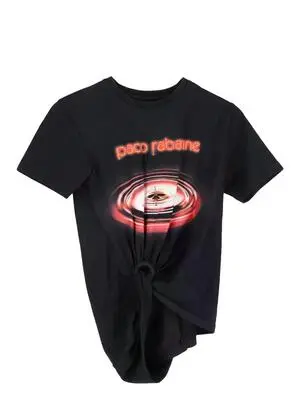 Rabanne Drop Gathered T-Shirt Black