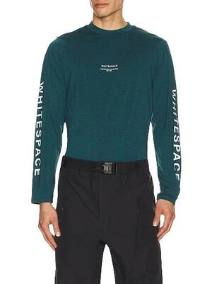 WHITESPACE Graphene Crew Neck Long Sleeve T-shirt - Atlantic Deep
