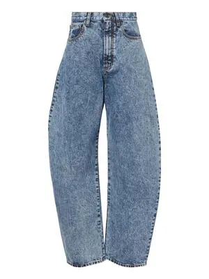 Alaïa High-rise Barrel-leg Jeans - Blue
