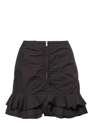 MARANT ETOILE Brenea Ruffled Cotton Miniskirt - Black