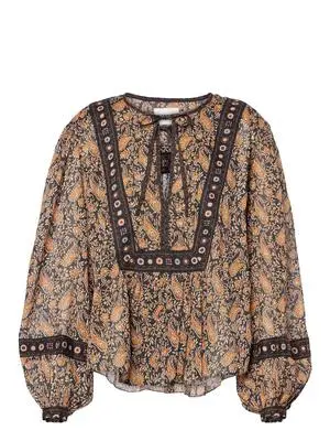 MARANT ETOILE Gayle Printed Cotton Voile Blouse - Multicoloured