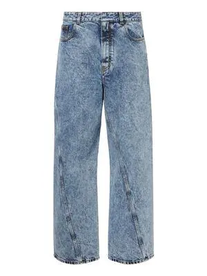 Alaïa Twisted Low-rise Wide-leg Jeans - Blue