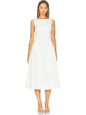 ELODIE THE LABEL Lennon Poplin Dress In . Also - White