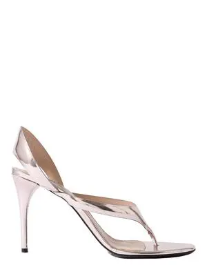 Alaïa Alaïa Mirrored-Leather Stiletto Sandals Silver