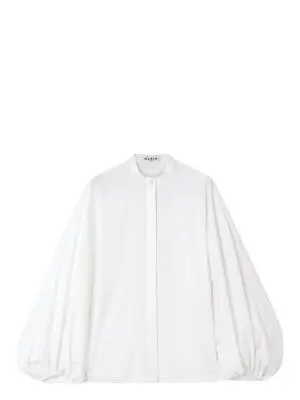 Alaïa Cotton Poplin Blouse With Voluminous Sleeves - White