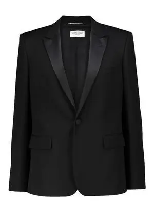 Saint Laurent Wool Tuxedo Jacket Black