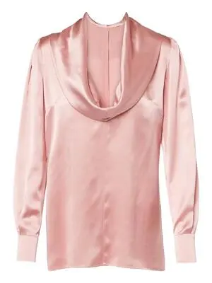 Dolce & Gabbana Draped Silk Satin Blouse - Pink