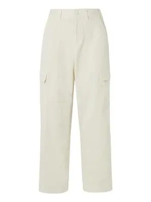 JAMES PERSE Herringbone Cotton-blend Cargo Trousers - Neutrals