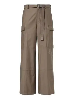 Sacai Sacai Cotton Cargo Trousers - Taupe Beige
