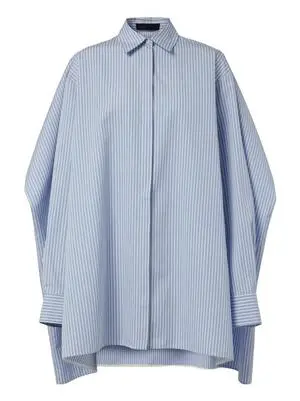 Proenza Schouler Isla Striped Cotton And Silk Mini Dress - Blue