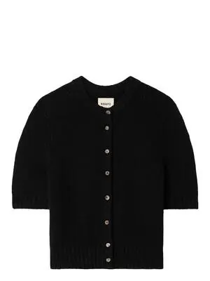 Khaite Nora Cropped Cashmere Cardigan - Black