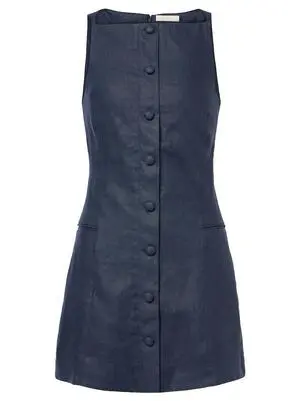 Faithfull The Brand Ambra Linen Mini Dress - Blue
