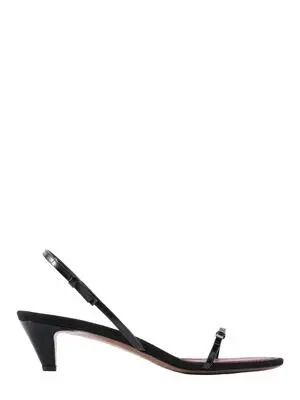 NEOUS Diwo Patent-leather Slingback Sandals With Bow Detailing - Black