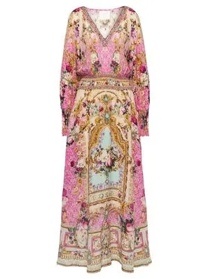 Camilla Floral Printed Silk Maxi Dress - Multicoloured