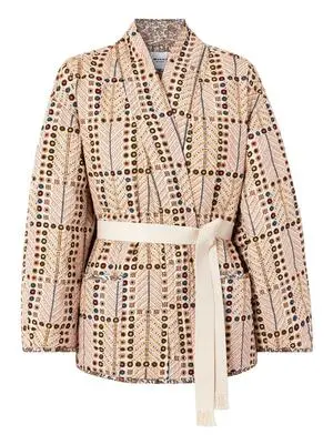 MARANT ETOILE Chancel Belted Quilted Jacket - Neutrals