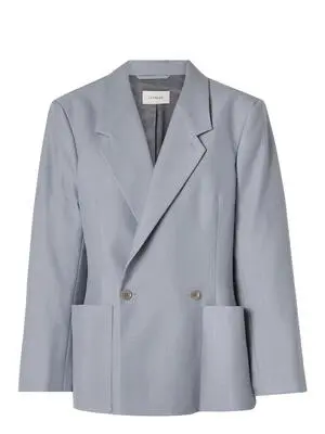 LEMAIRE Double-breasted Woven Blazer - Blue