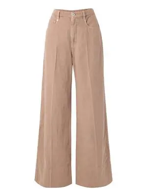 Brunello Cucinelli Mid-rise Wide-leg Jeans With Monili Detail - Brown