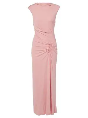SIMKHAI Simkhai Acacia Ruched Jersey Maxi Dress In Dusty Rose