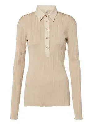 TOTÊME Toteme Ribbed Knit Polo Sweater
