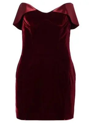 MUGLER Velvet And Satin Mini Dress - Red