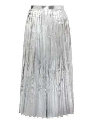 JUNYA WATANABE Junya Watanabe Pleated Metallic-Effect Midi Skirt In Silver