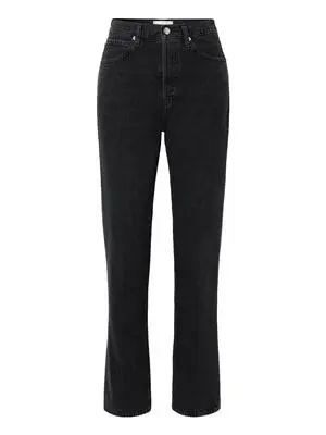 FRAME The Vertical High-rise Straight Jeans - Black