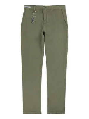 Paul & Shark Cotton-linen Chinos With Shark Charm - Green