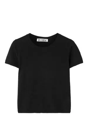 Eterne Van Cropped Cashmere T-shirt - Black