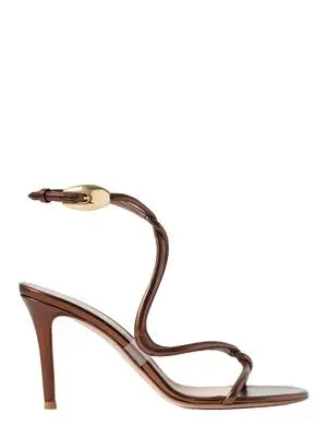GIANVITO ROSSI Jungle Mamba 85 Metallic Leather Sandals - Brown