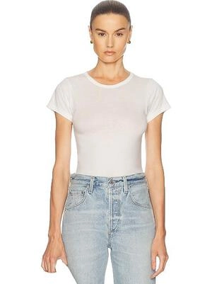Eterne Fitted Crewneck Short Sleeve T-shirt - Ivory