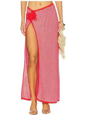 Devon Windsor Magnolia Crochet Skirt - Red