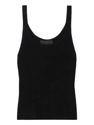 NILI LOTAN Wrenley Ribbed Cotton Tank - Black