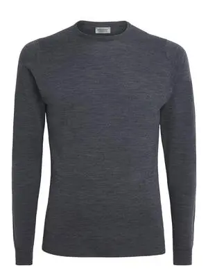 John Smedley Merino Wool Lundy Sweater - Grey