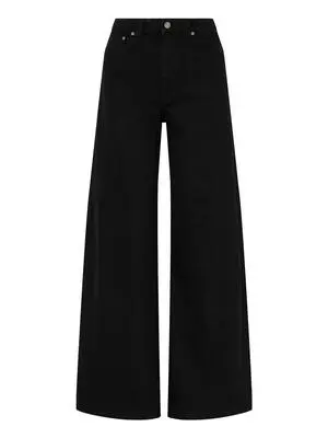 Khaite Dane High-rise Wide-leg Jeans - Black