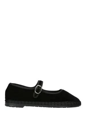 FLABELUS Flabelus Velvet Antonia Mary Janes Black