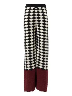 La DoubleJ Lounge Wool Wide-leg Pants - Multicoloured