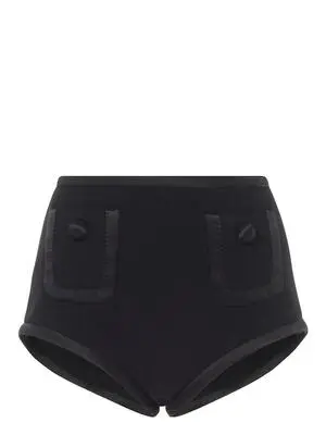 Dolce & Gabbana High-rise Wool And Silk Shorts - Black